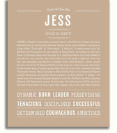 Jess | Name Art Print – Name Stories