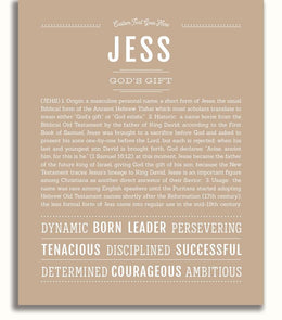 Jess | Name Art Print – Name Stories