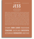 Jess Personalized Name Meaning Art Prints – Name Stories