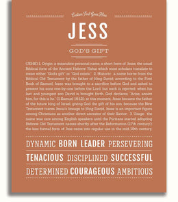 Jess | Name Art Print – Name Stories