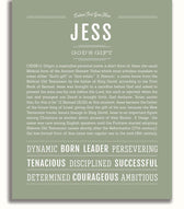 Jess | Name Art Print – Name Stories