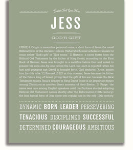 Jess | Name Art Print – Name Stories