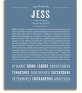 Jess Personalized Name Meaning Art Prints – Name Stories