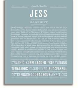 Jess | Name Art Print – Name Stories