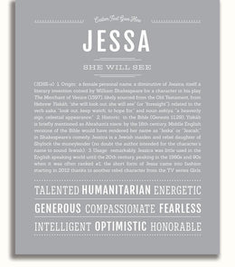Jessa Personalized Name Meaning Art Prints – Name Stories