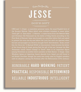 Jesse Personalized Name Meaning Art Prints – Name Stories