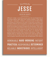 Jesse Personalized Name Meaning Art Prints – Name Stories