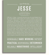 Jesse Personalized Name Meaning Art Prints – Name Stories