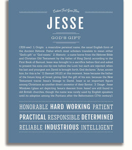Jesse Personalized Name Meaning Art Prints – Name Stories