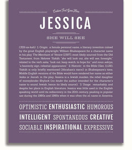 Jessica | Name Art Print – Name Stories