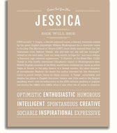 Jessica Personalized Name Meaning Art Prints – Name Stories