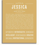Jessica Personalized Name Meaning Art Prints – Name Stories