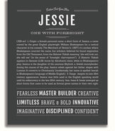 Jessie (female) | Name Art Print – Name Stories