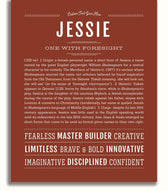 Jessie (female) | Name Art Print – Name Stories