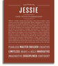 Jessie Personalized Name Meaning Art Prints – Name Stories