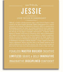 Jessie Personalized Name Meaning Art Prints – Name Stories