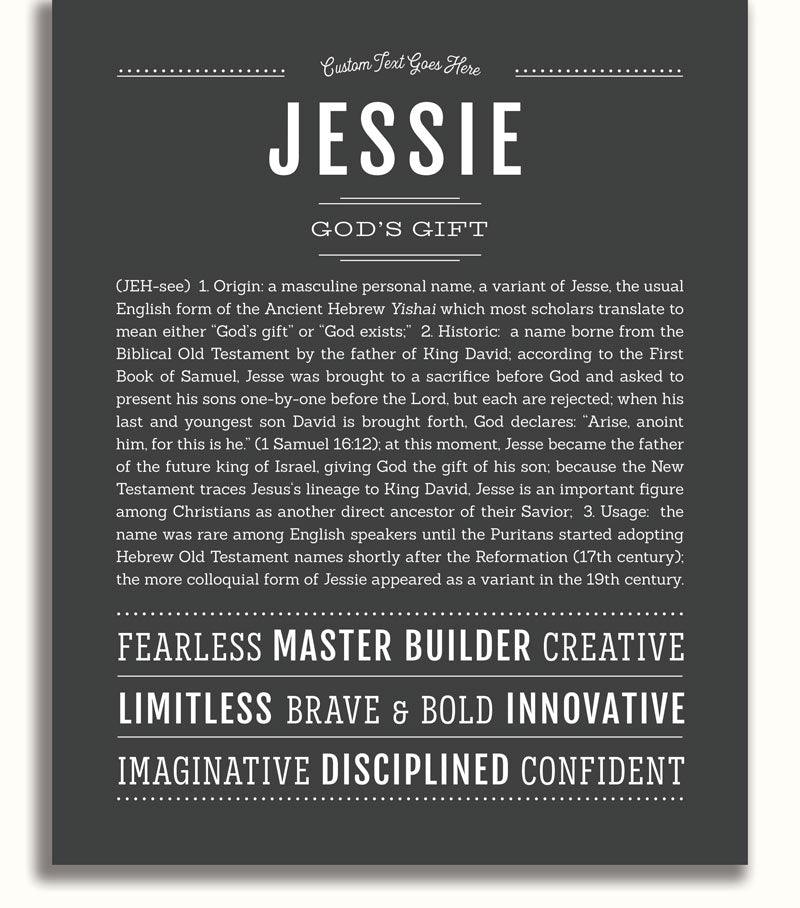 Jessie Personalized Name Meaning Art Prints – Name Stories