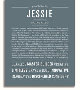 Jessie (male) | Name Art Print – Name Stories