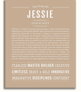 Jessie Personalized Name Meaning Art Prints – Name Stories