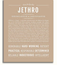 Jethro Personalized Name Meaning Art Prints – Name Stories
