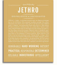 Jethro Personalized Name Meaning Art Prints – Name Stories