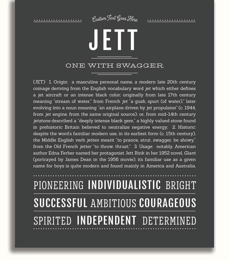 Jett | Name Art Print – Name Stories