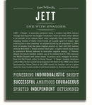 Jett Personalized Name Meaning Art Prints – Name Stories