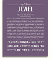 Jewel | Name Art Print – Name Stories