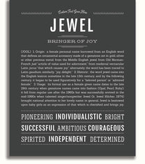 Jewel | Name Art Print – Name Stories