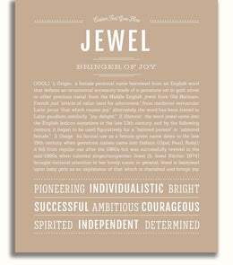 Jewel Personalized Name Meaning Art Prints – Name Stories