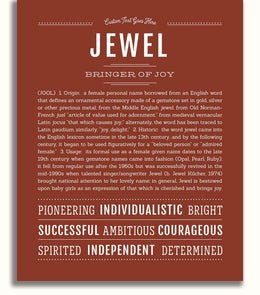 Jewel | Name Art Print – Name Stories