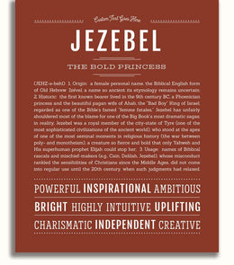 Jezebel Personalized Name Meaning Art Prints – Name Stories