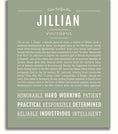 Jillian Personalized Name Meaning Art Prints – Name Stories