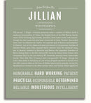 Jillian Personalized Name Meaning Art Prints – Name Stories