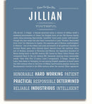 Jillian Personalized Name Meaning Art Prints – Name Stories