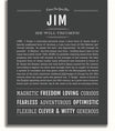 Jim Personalized Name Meaning Art Prints – Name Stories