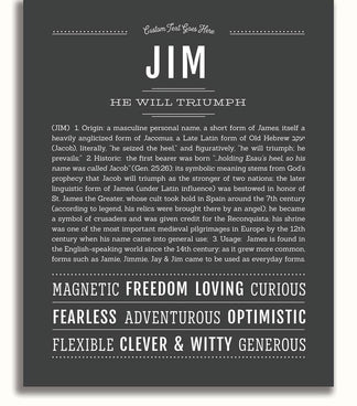 Jim | Name Art Print – Name Stories