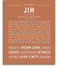 Jim Personalized Name Meaning Art Prints – Name Stories