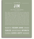Jim Personalized Name Meaning Art Prints – Name Stories