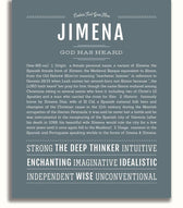 Jimena Personalized Name Meaning Art Prints – Name Stories
