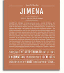 Jimena Personalized Name Meaning Art Prints – Name Stories