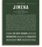 Jimena Personalized Name Meaning Art Prints – Name Stories