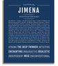 Jimena Personalized Name Meaning Art Prints – Name Stories