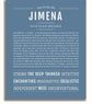 Jimena Personalized Name Meaning Art Prints – Name Stories