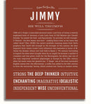 Jimmy Personalized Name Meaning Art Prints – Name Stories