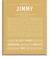 Jimmy Personalized Name Meaning Art Prints – Name Stories