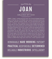 Joan Personalized Name Meaning Art Prints – Name Stories