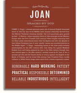 Joan | Name Art Print - Personalized Custom Gifts – Name Stories