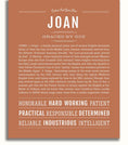 Joan Personalized Name Meaning Art Prints – Name Stories