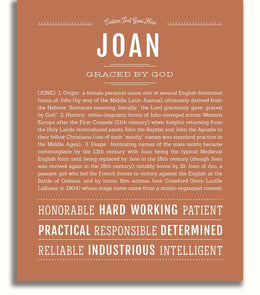 Joan Personalized Name Meaning Art Prints – Name Stories